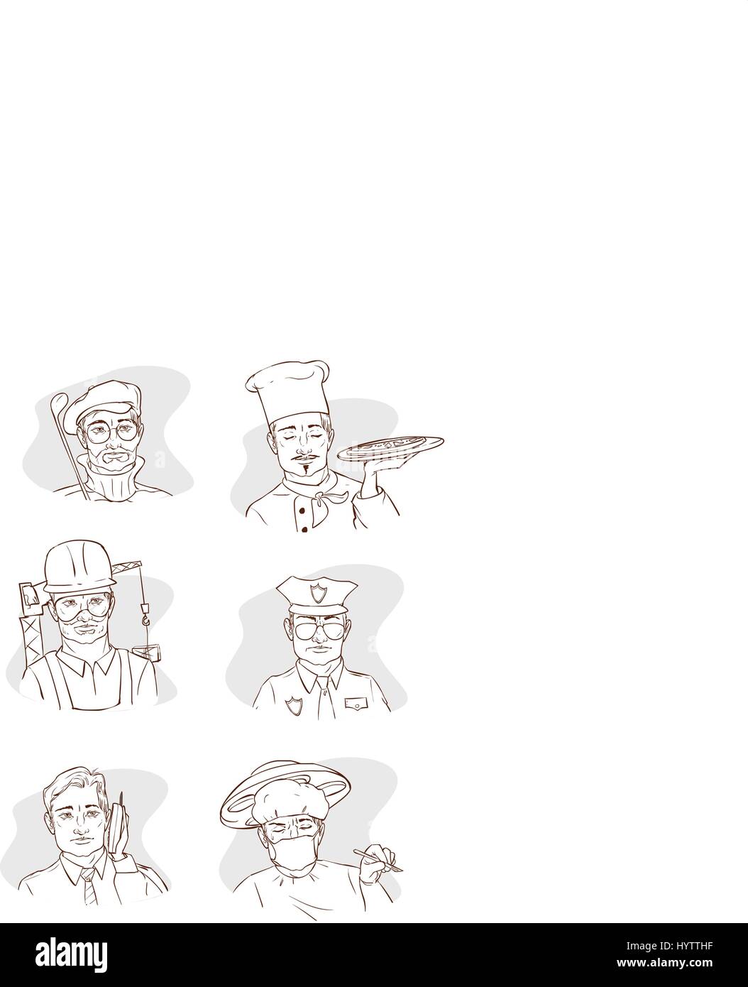 vector illustration of a Occupation Man Characters Happy Smiling Stock ...