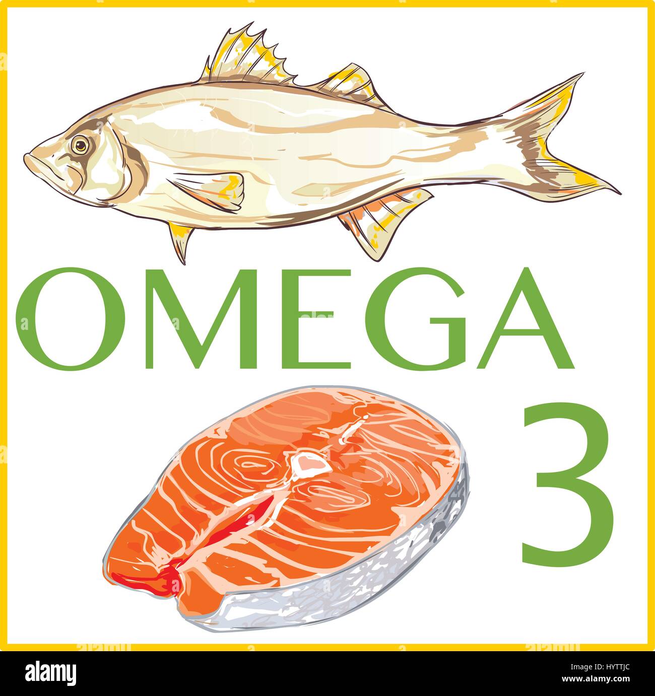 white background vector illustration of a omega 3 Stock Vector Image ...