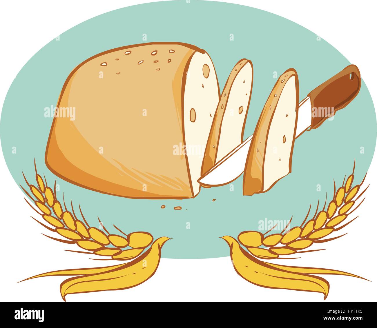 Sliced bread knife Stock Vector Images - Alamy