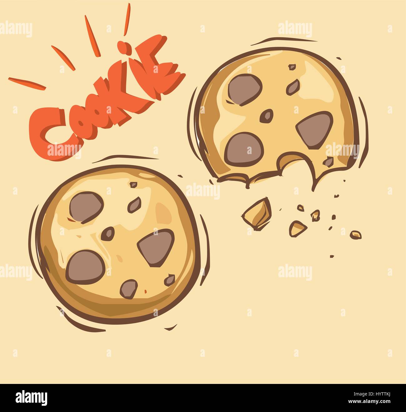 white background vector illustration of a cookie Stock Vector Image ...
