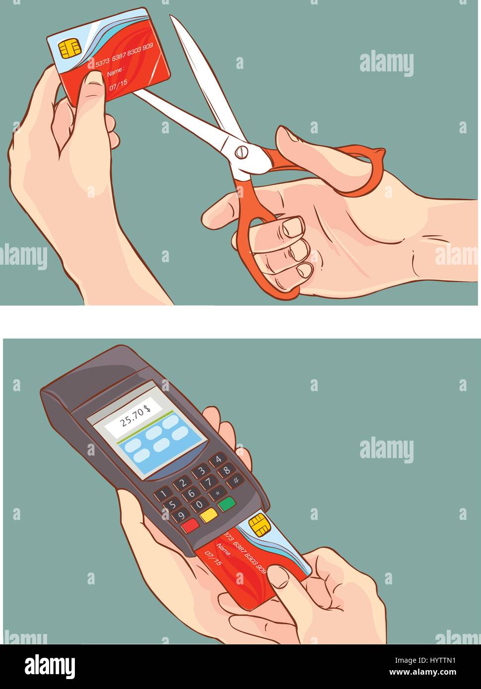 Cut up bank card Stock Vector Images - Alamy