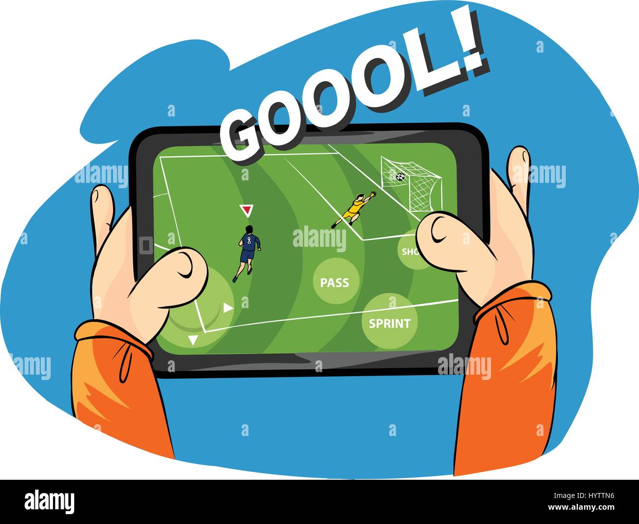 vector illustration of a playing games on tablets Stock Vector Image ...
