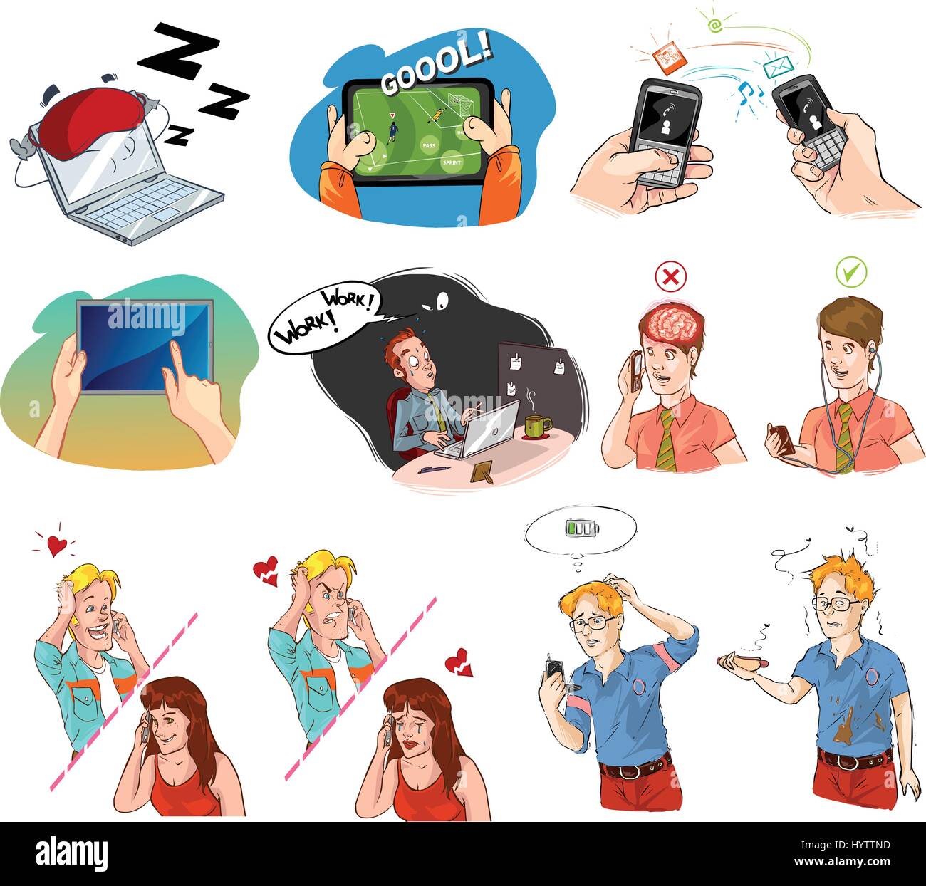 technology concept: people using phone Stock Vector Image & Art - Alamy
