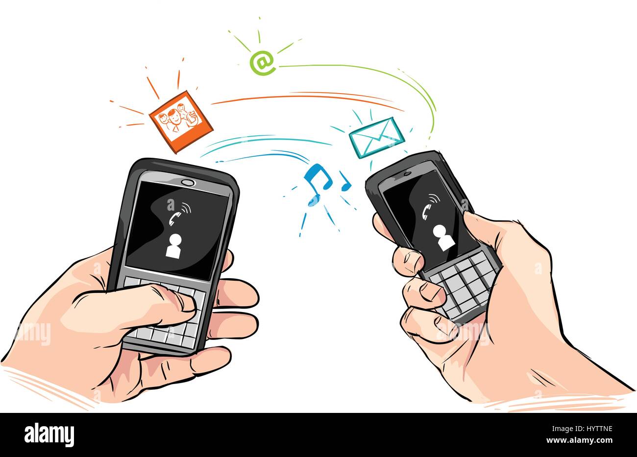 white background vector illustration of a mobile communication Stock ...
