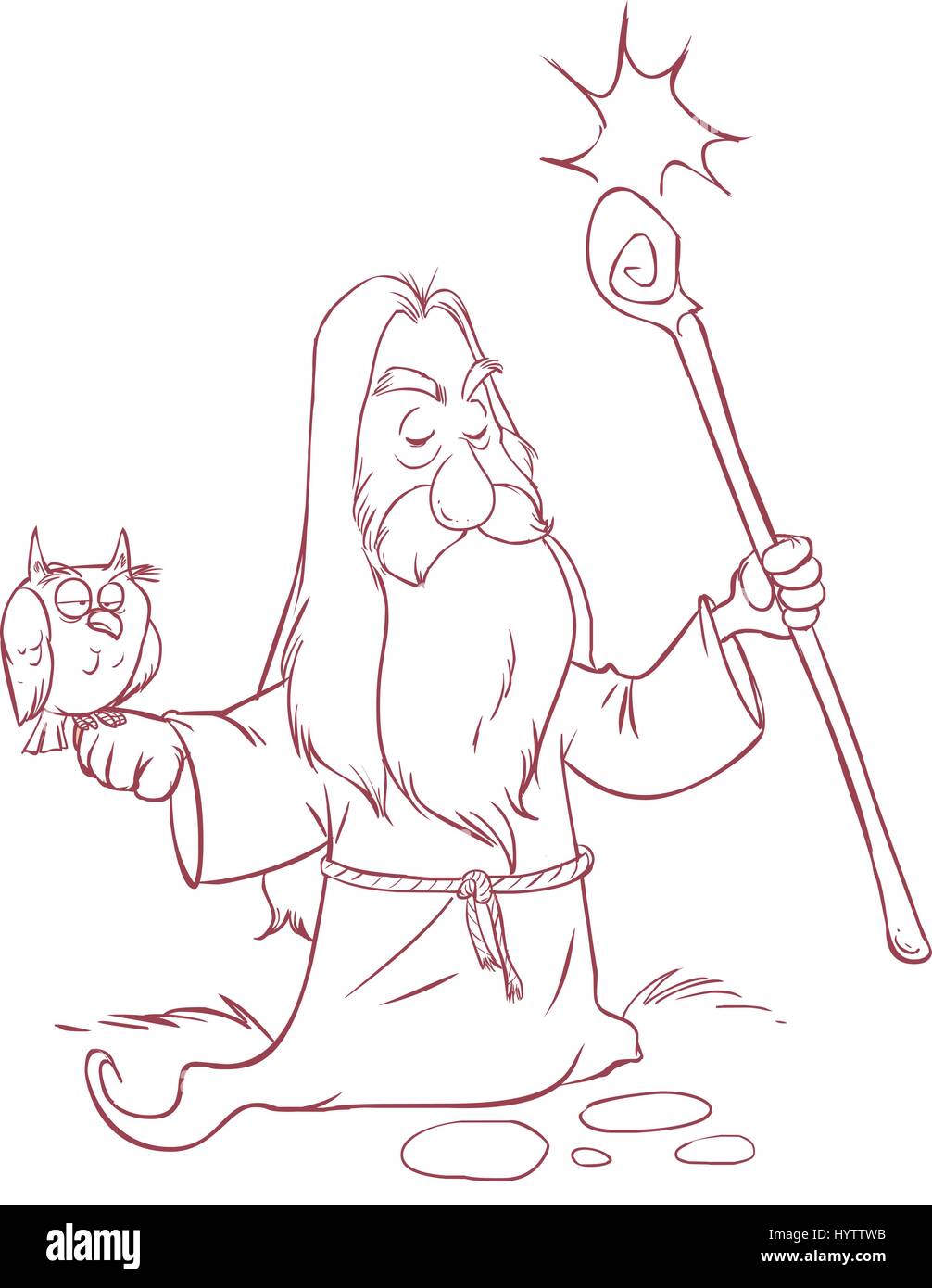 vector illustration of a old Wizard cartoon Stock Vector Image & Art ...