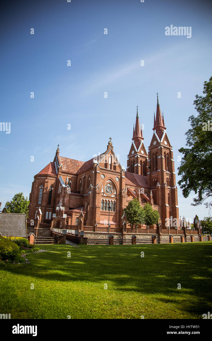 A beautiful red brick church in Lithuania Stock Photo - Alamy
