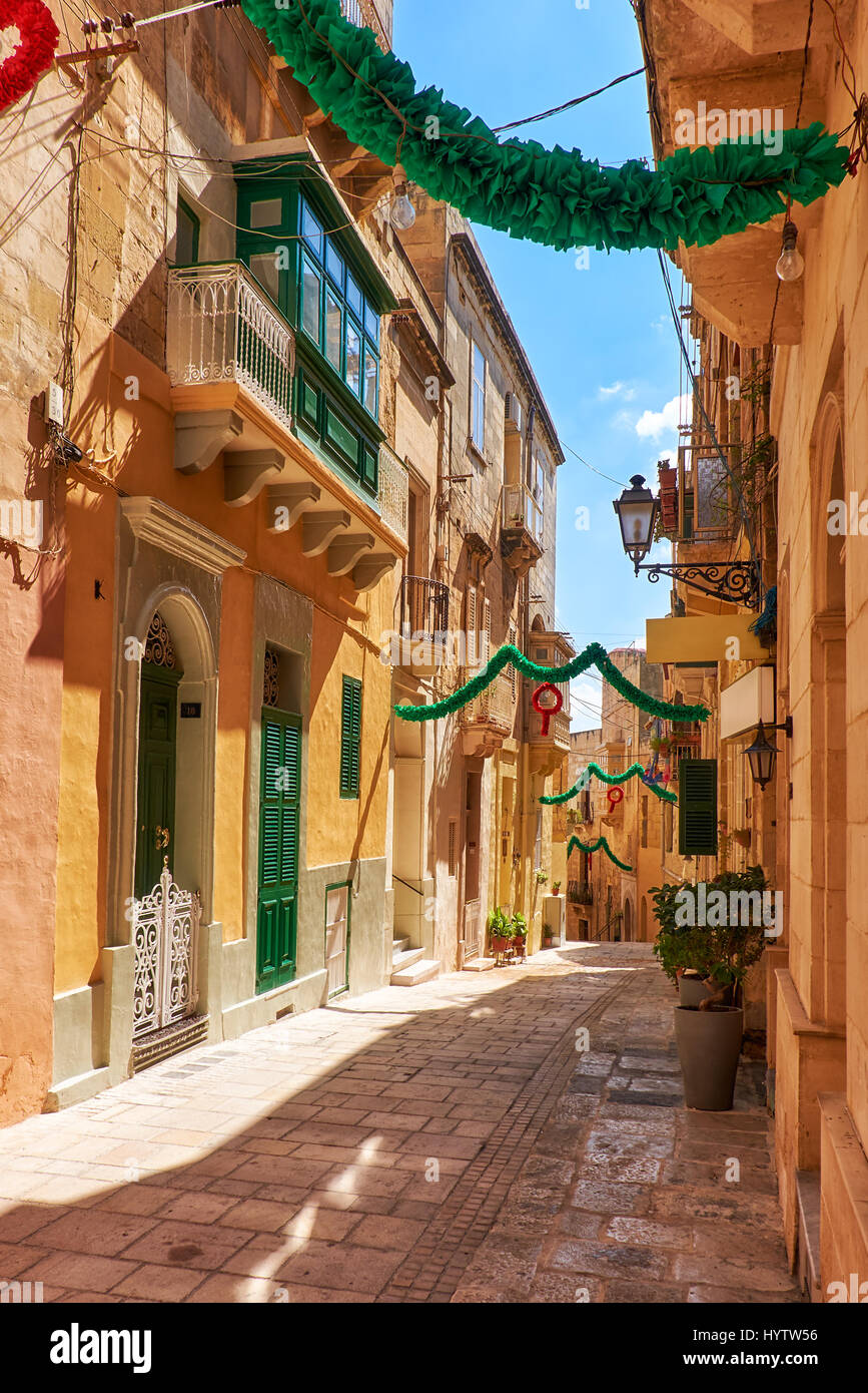 A view of the typical small street (Saint Dominic), decorated to the ...