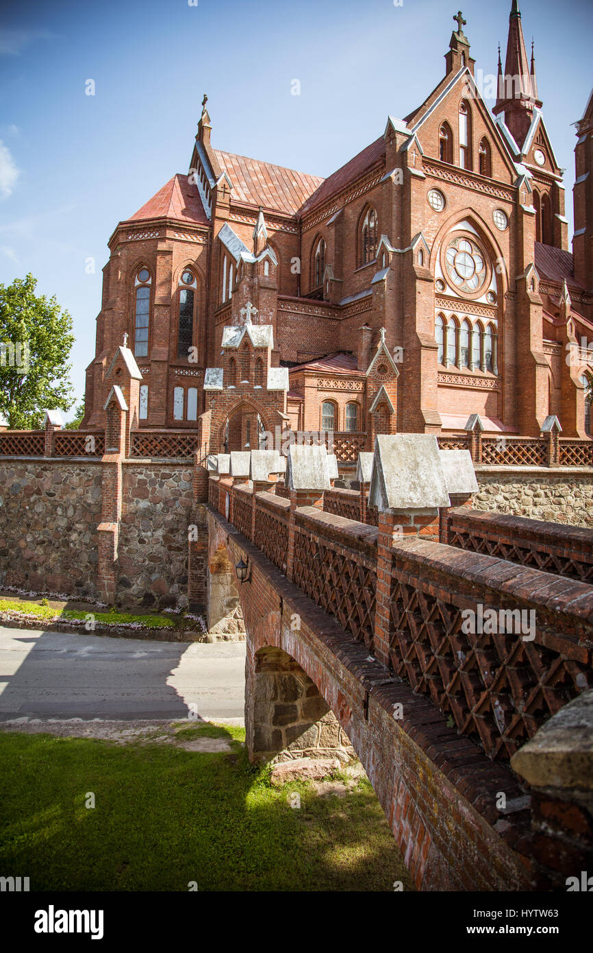 A beautiful red brick church in Lithuania Stock Photo - Alamy