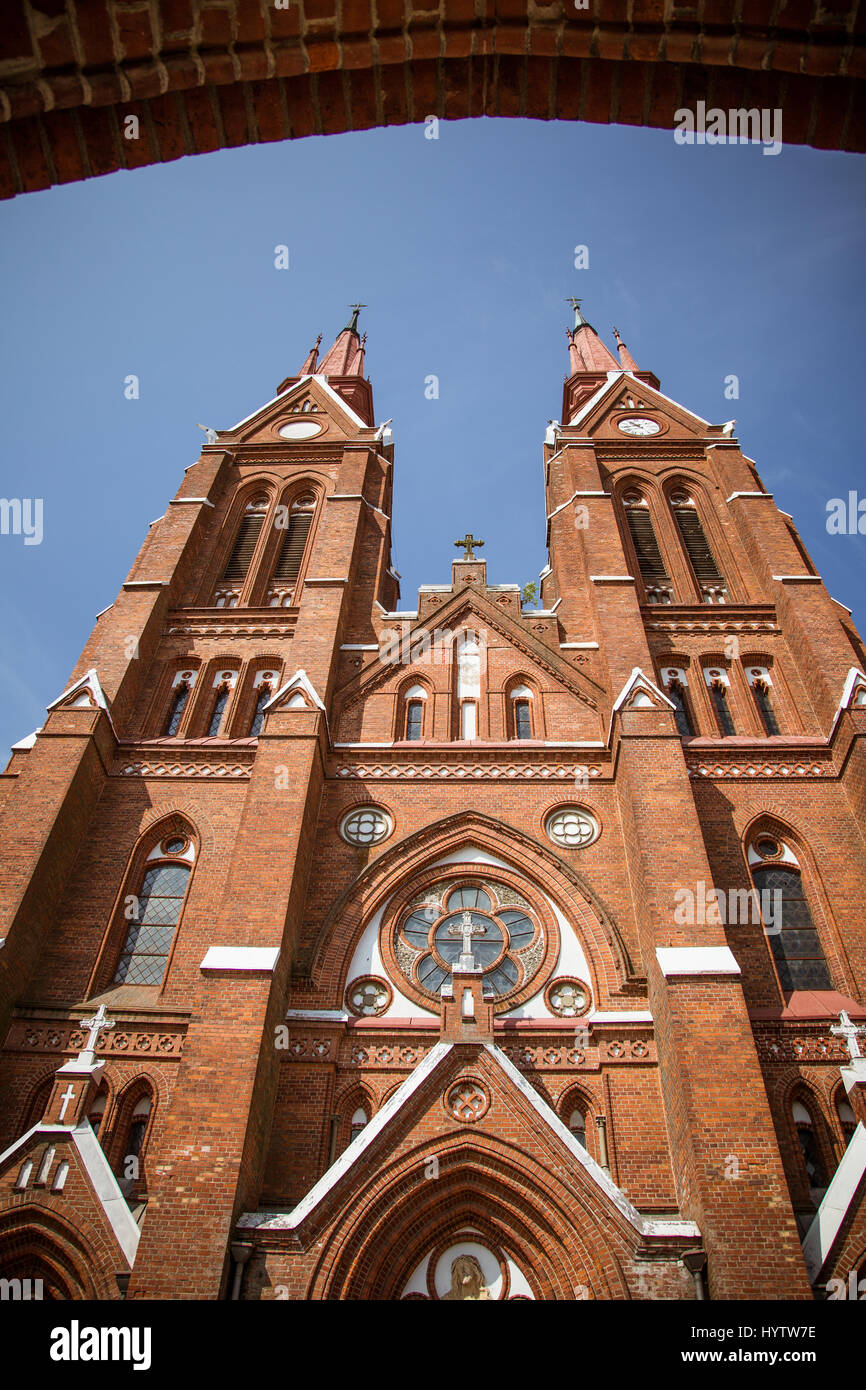 A beautiful red brick church in Lithuania Stock Photo - Alamy