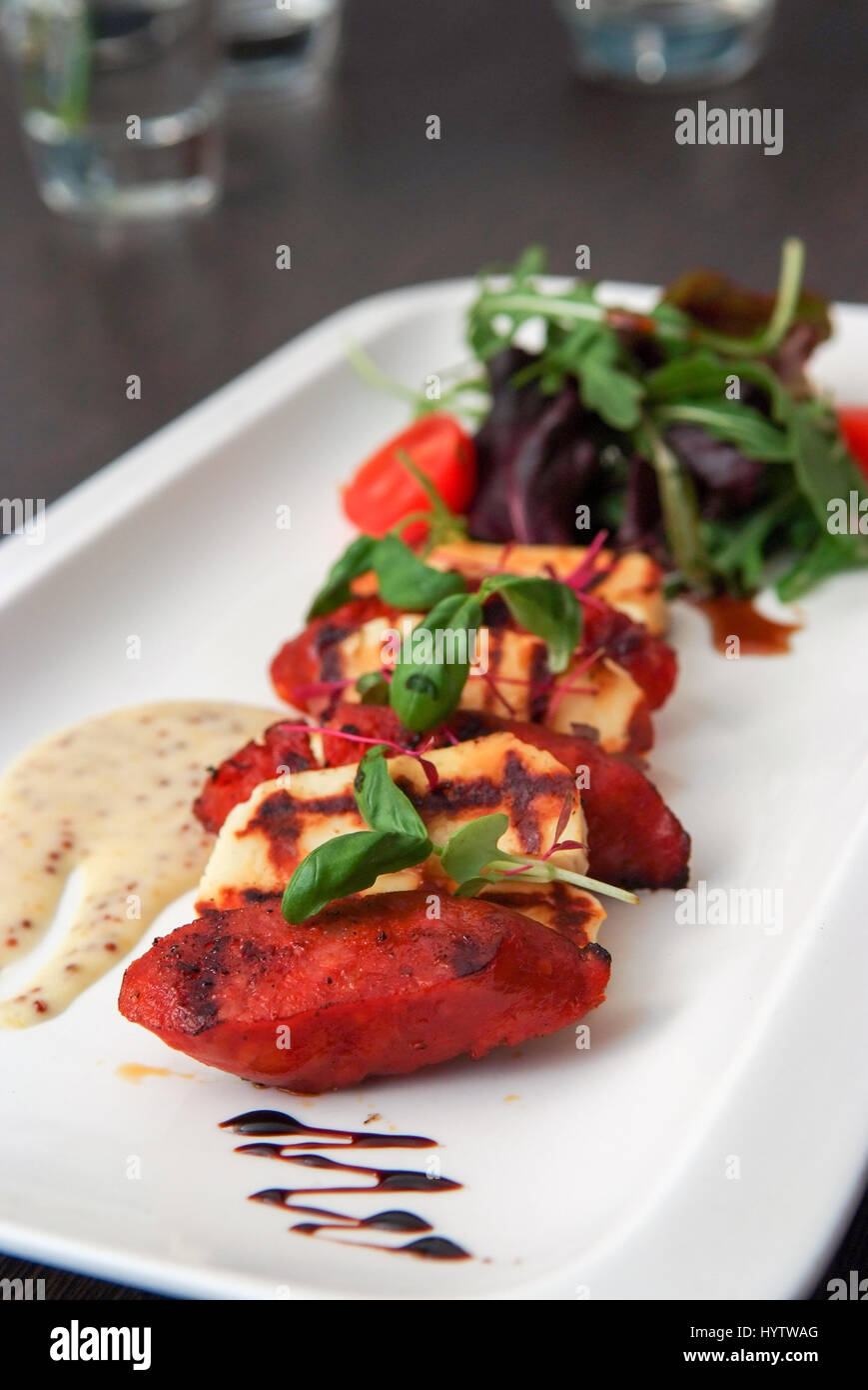 meat and halloumi sharing platter Stock Photo - Alamy