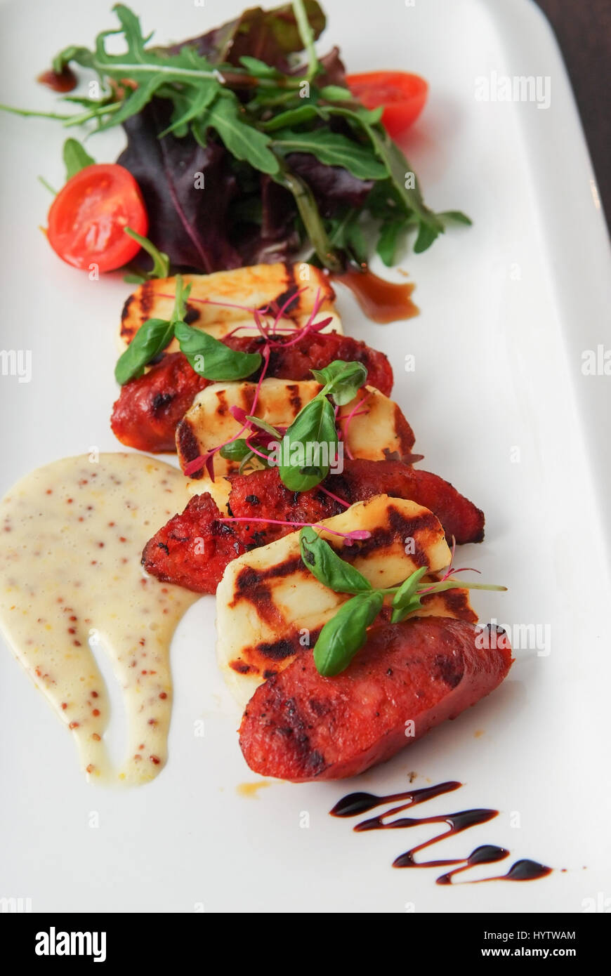 meat and halloumi sharing platter Stock Photo - Alamy