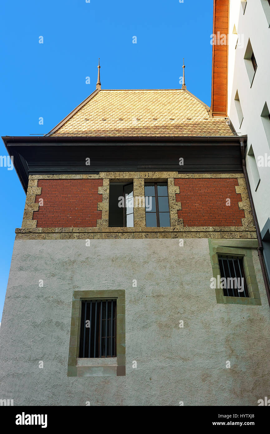 Roof of an ancient building in Geneva city center, Switzerland Stock ...