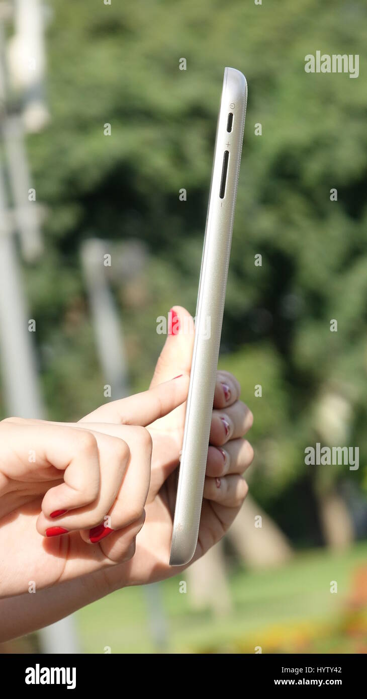 People Using Tablets Stock Photo - Alamy