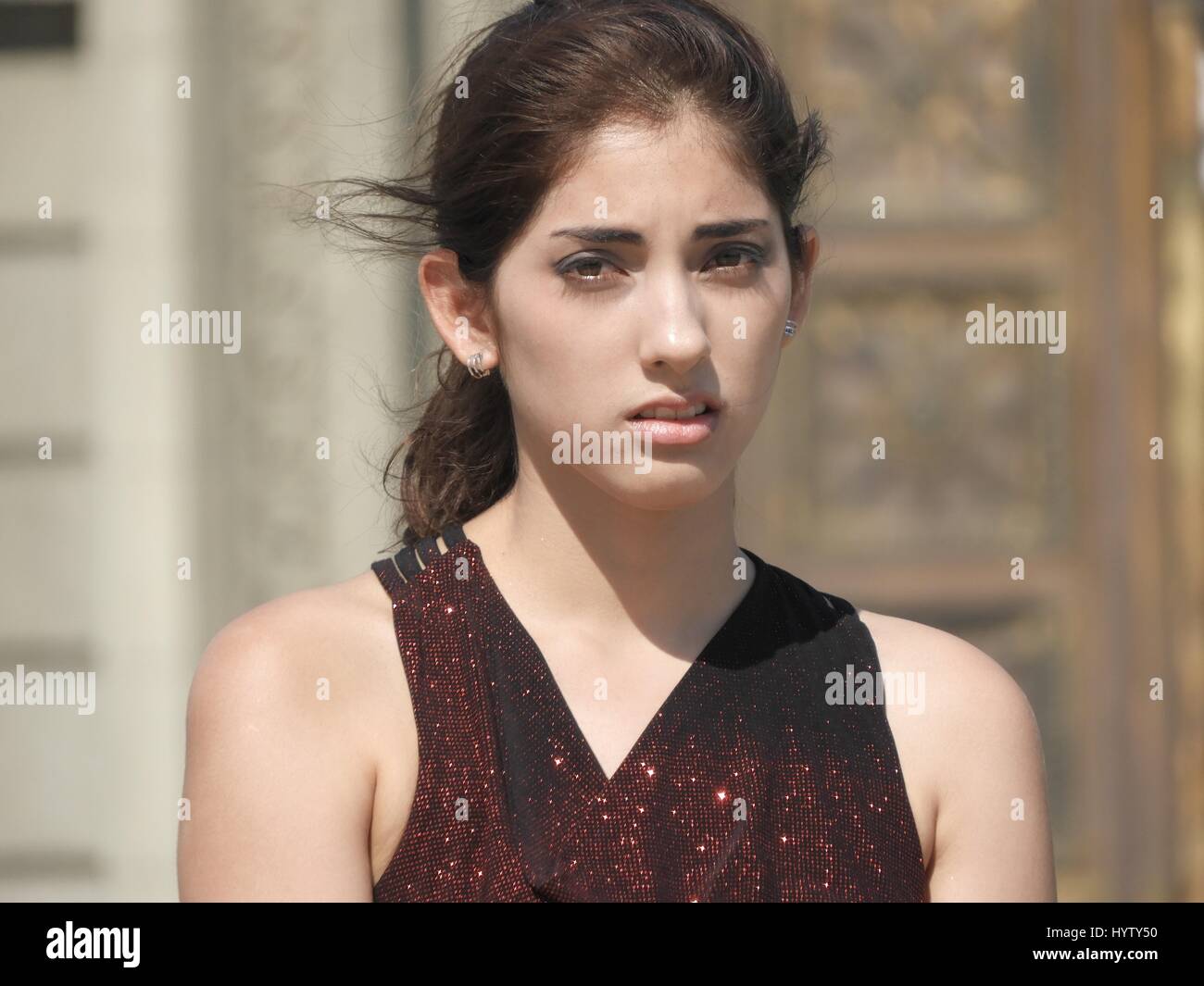 Unhappy Or Fearful Woman Stock Photo - Alamy