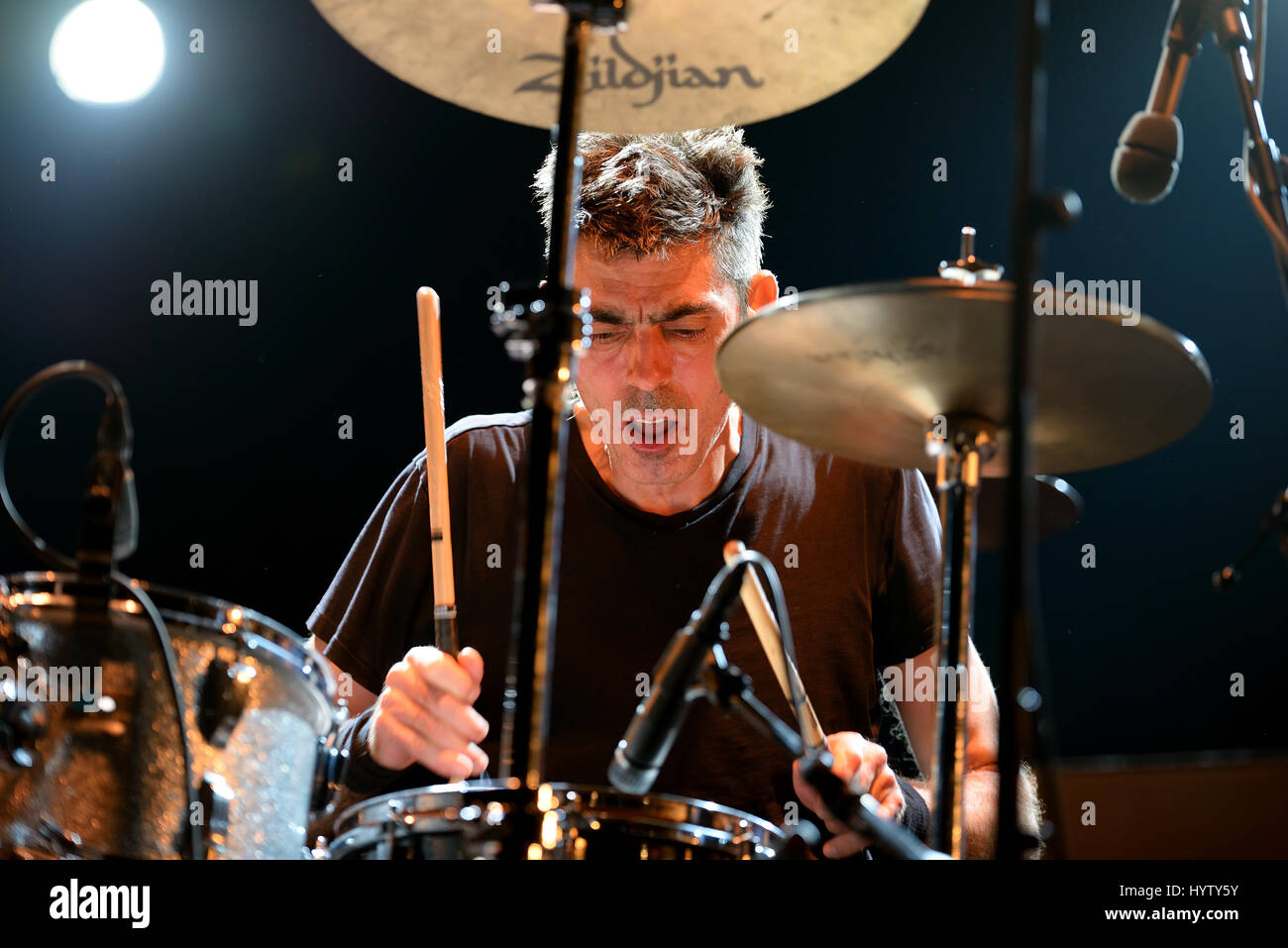 BARCELONA - JUN 3: The drummer of Shellac (band) performs in concert at ...