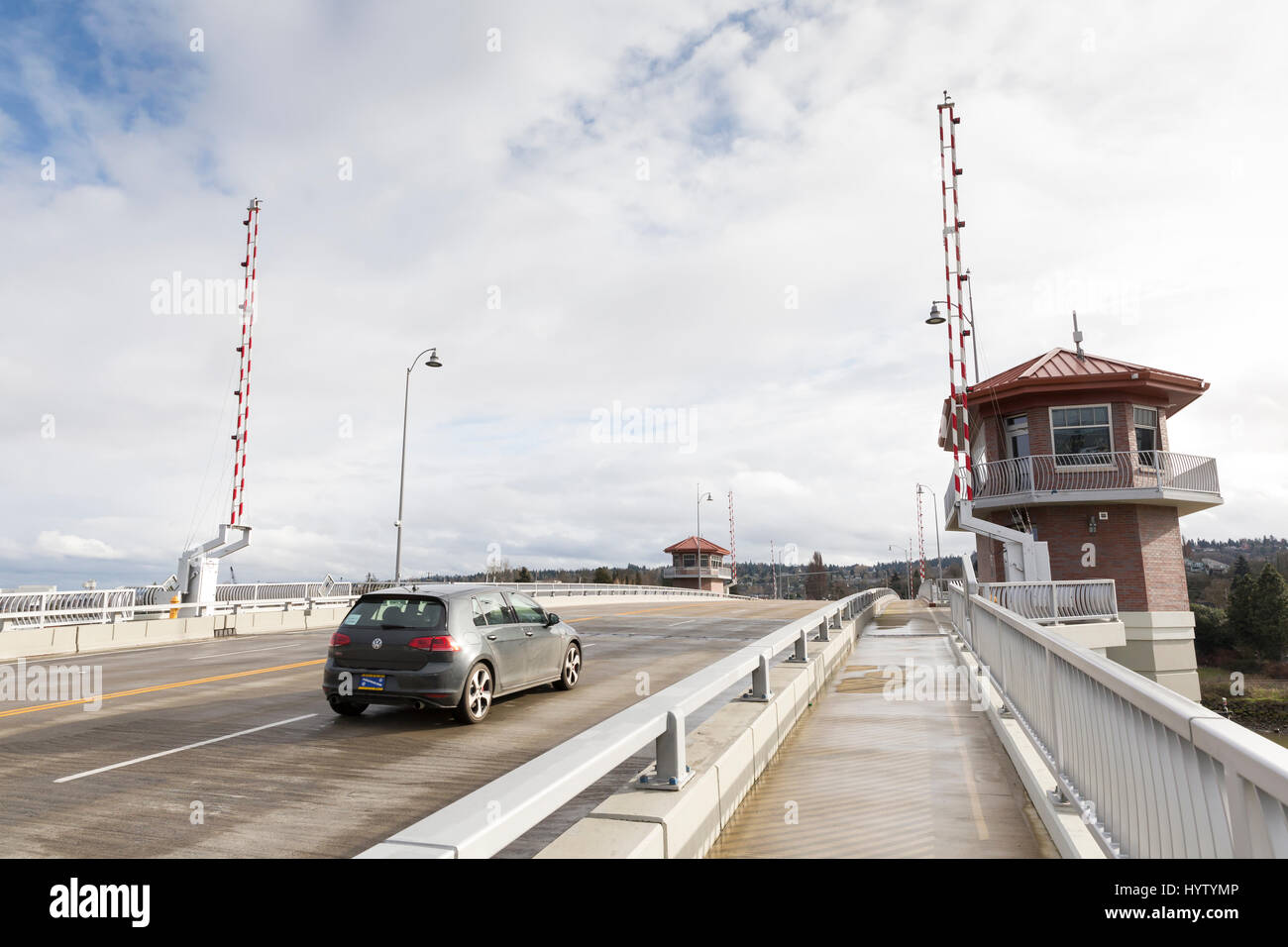 Seattle, Washington: Looking west over the new South Park Bridge. The ...
