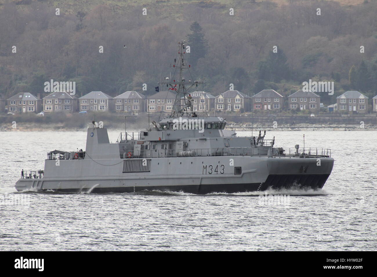 KNM Hinnoy (M343), an Oksoy-class minesweeper of the Royal Norwegian ...