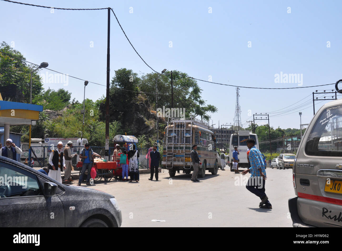 Kashmir, Srinagar Bus Stop, waiting for bus, people waiting. (Photo ...