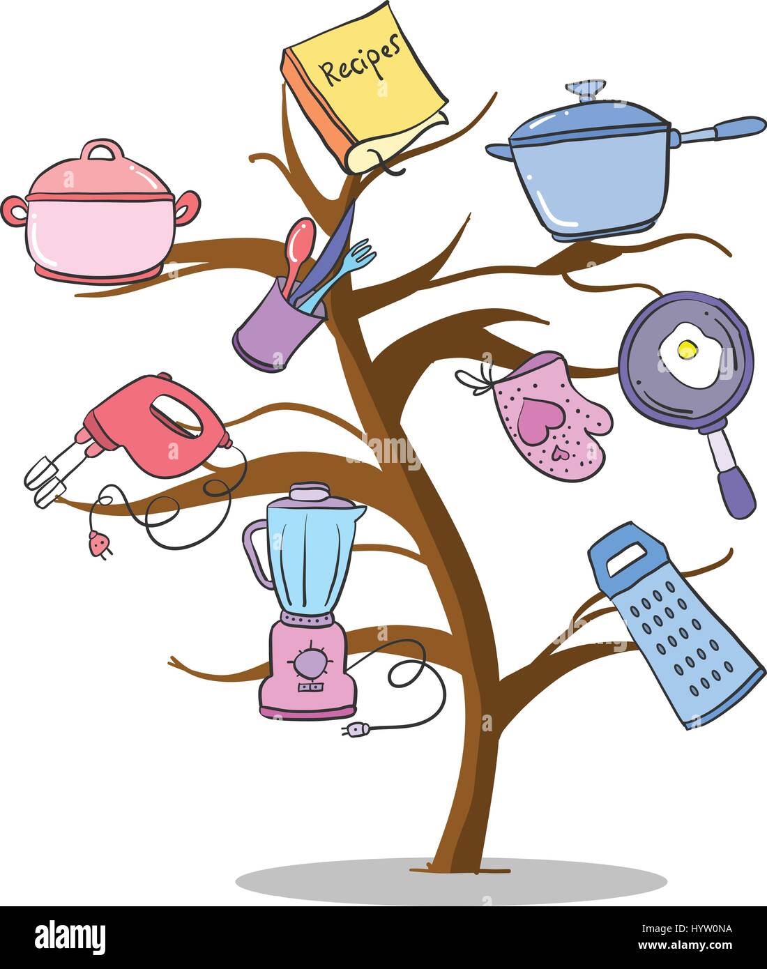 Cooker tree Stock Vector Images - Alamy
