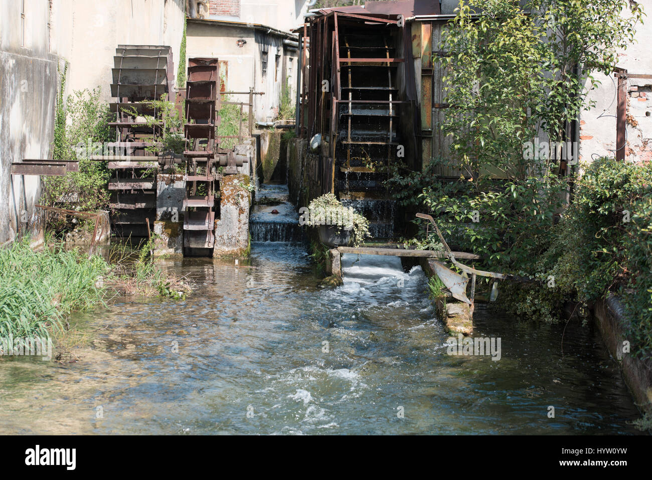Water Industrial architecture. Mills Stock Photo - Alamy