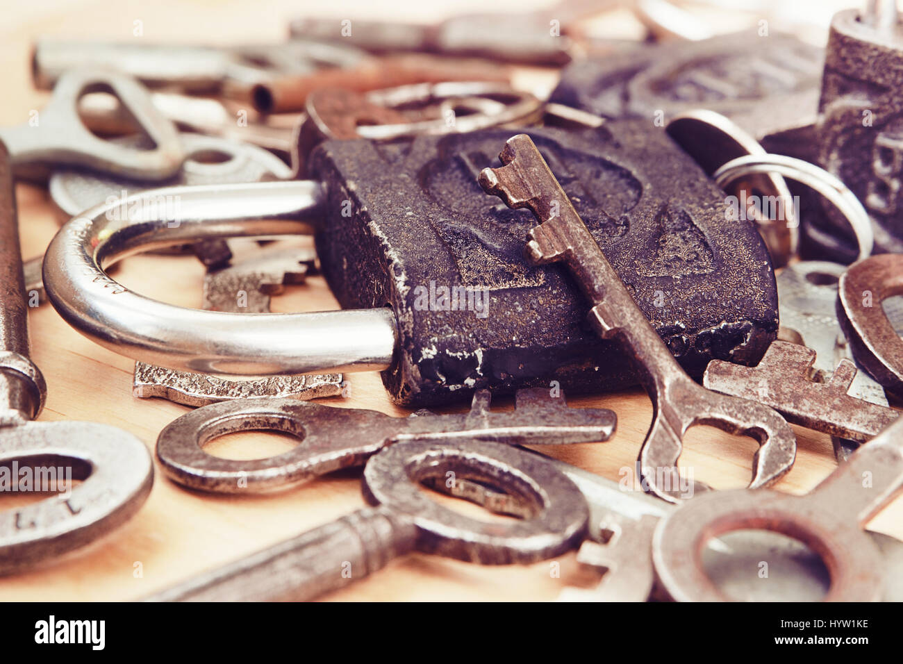 Vintage locks and keys Stock Photo - Alamy