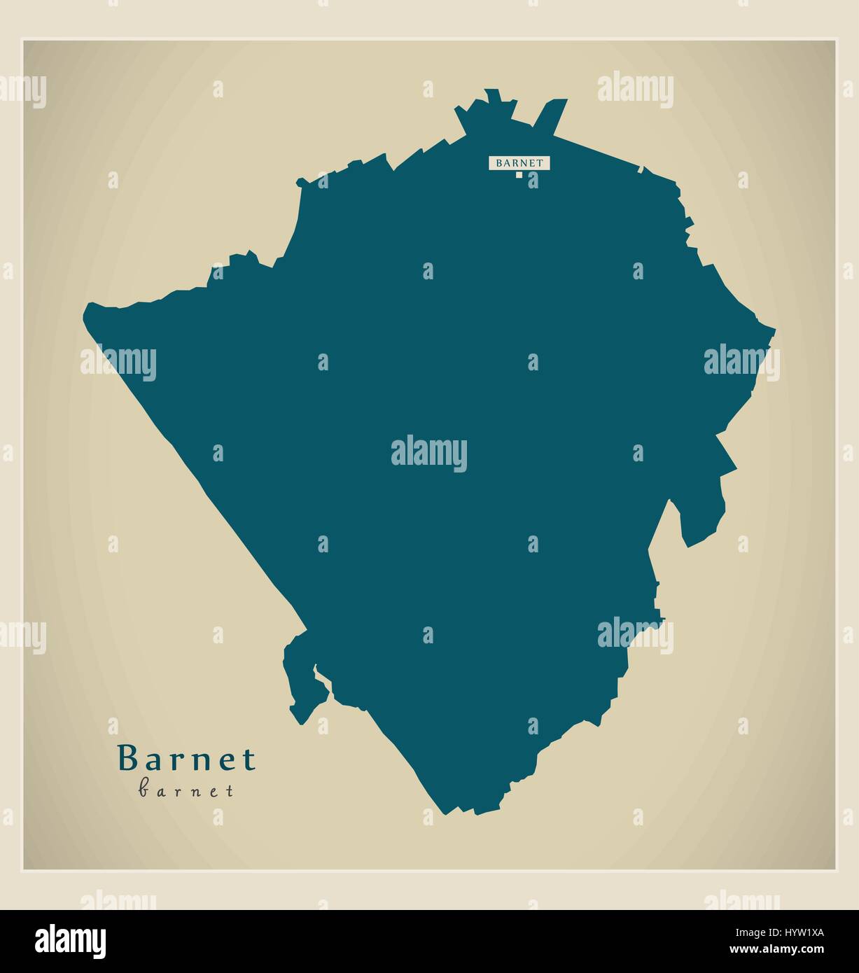 Map of london borough of barnet uk Stock Vector Images - Alamy