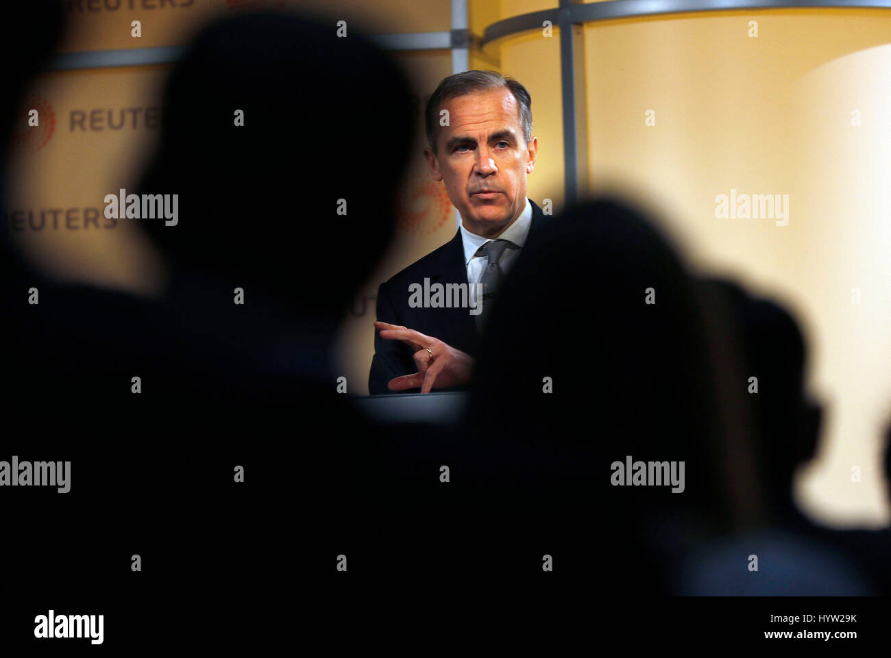 Governor of the Bank of England, Mark Carney, speaks during a press ...
