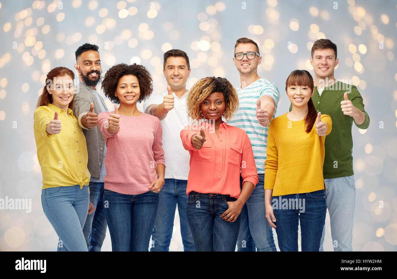 international group of people showing thumbs up Stock Photo - Alamy