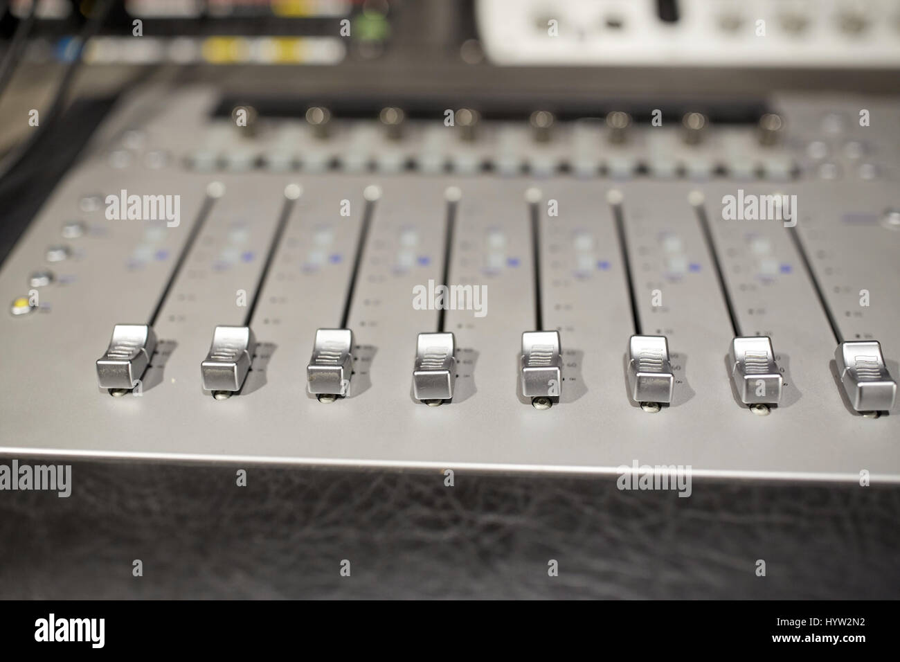 music mixing console at sound recording studio Stock Photo - Alamy