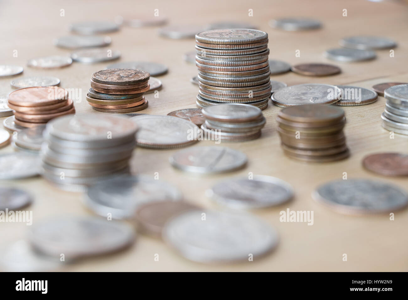 American currency coins white hi-res stock photography and images - Alamy