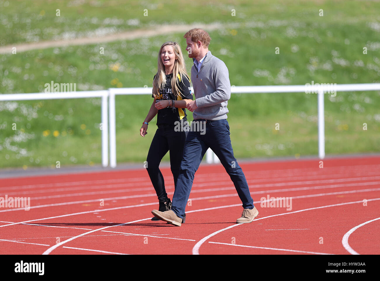 Prince Harry with Jayne Kavanagh, Invictus Games UK Team Chef de ...