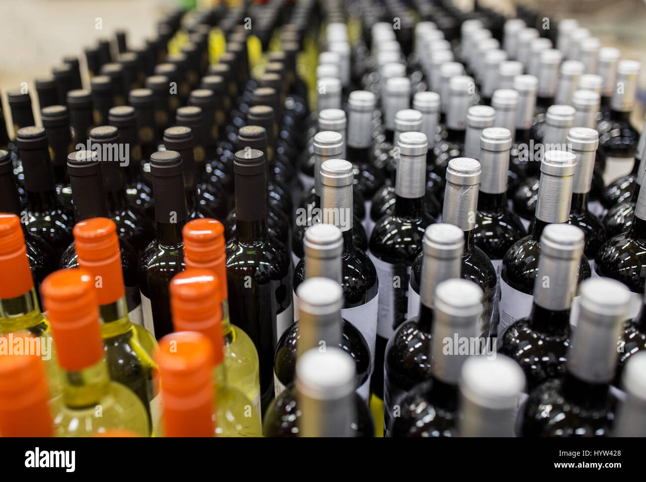 close up of bottles at liquor store Stock Photo - Alamy