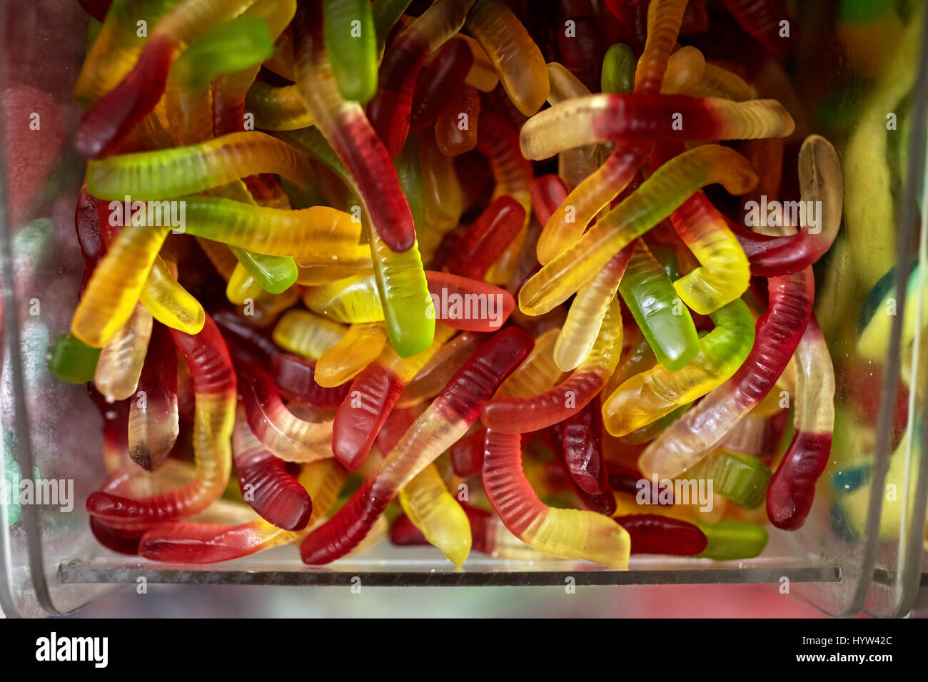 Colourful worm sweets hi-res stock photography and images - Alamy