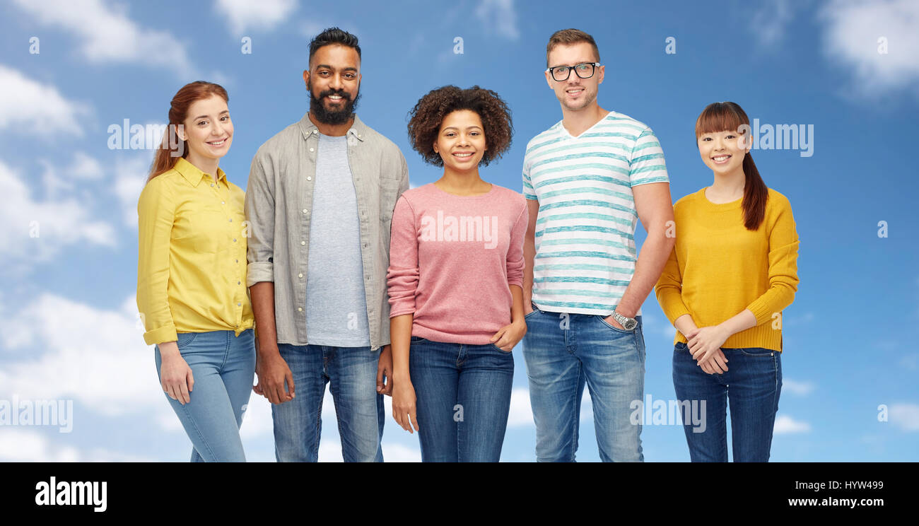 international group of happy smiling people Stock Photo - Alamy