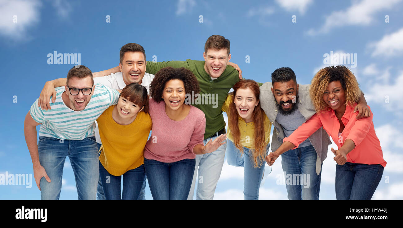 international group of happy smiling people Stock Photo - Alamy