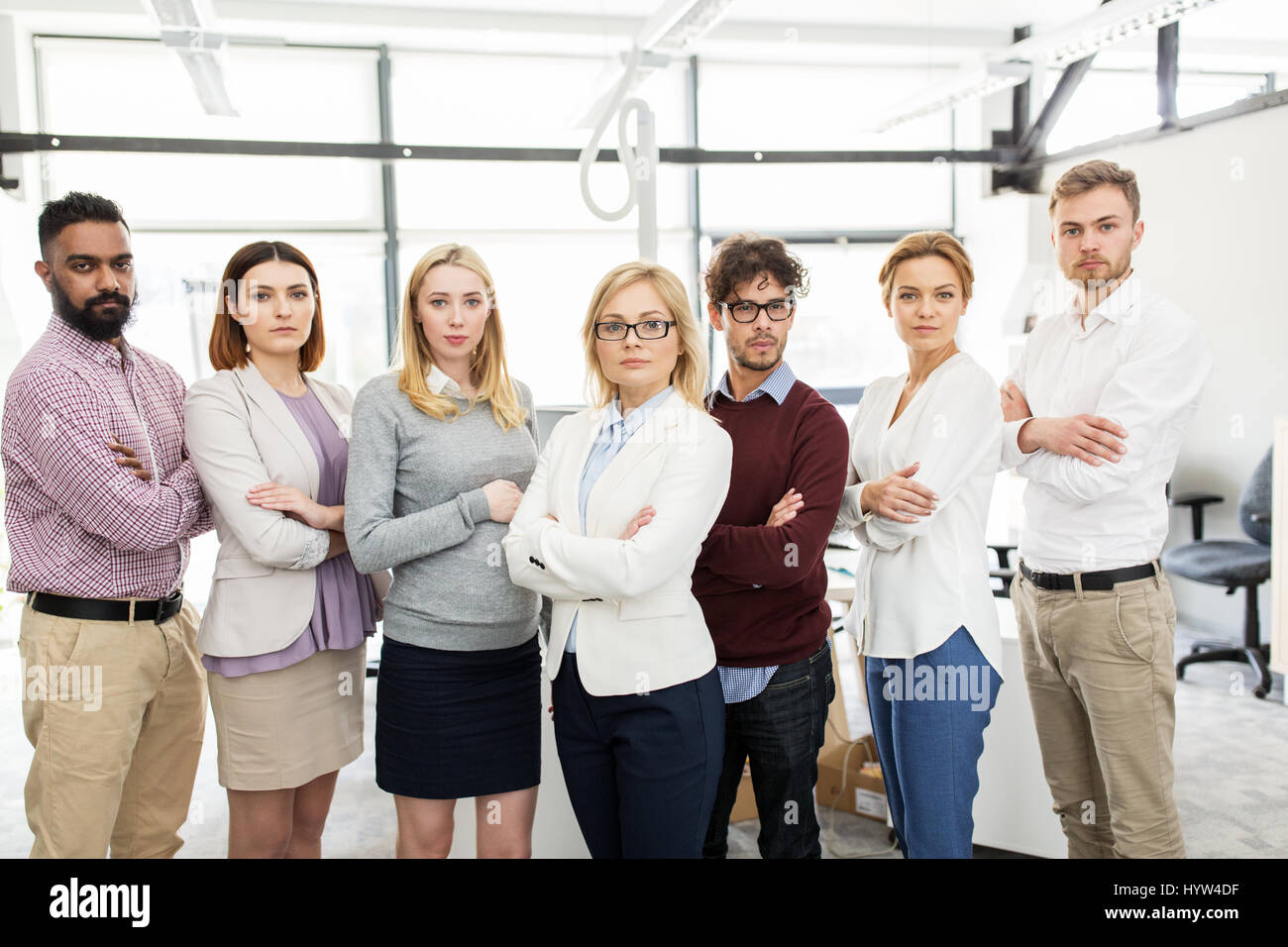 happy business team in office Stock Photo - Alamy
