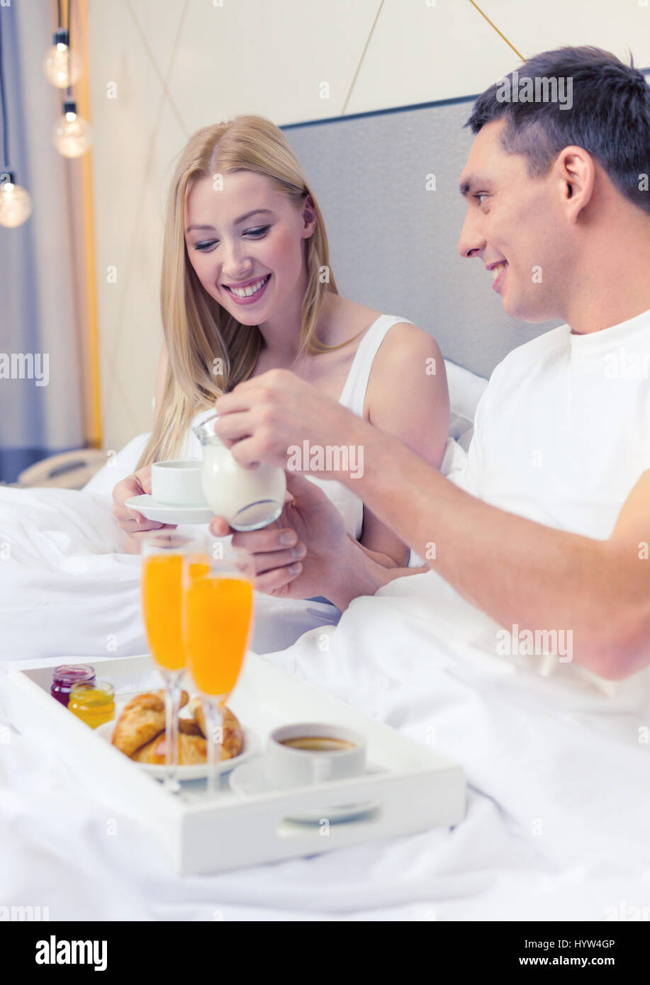 Romantic couple breakfast hotel hi-res stock photography and images - Alamy