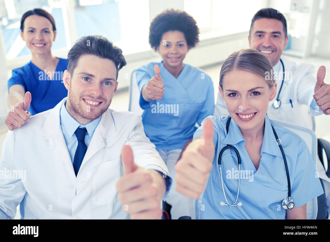 group of happy doctors on seminar at hospital Stock Photo - Alamy
