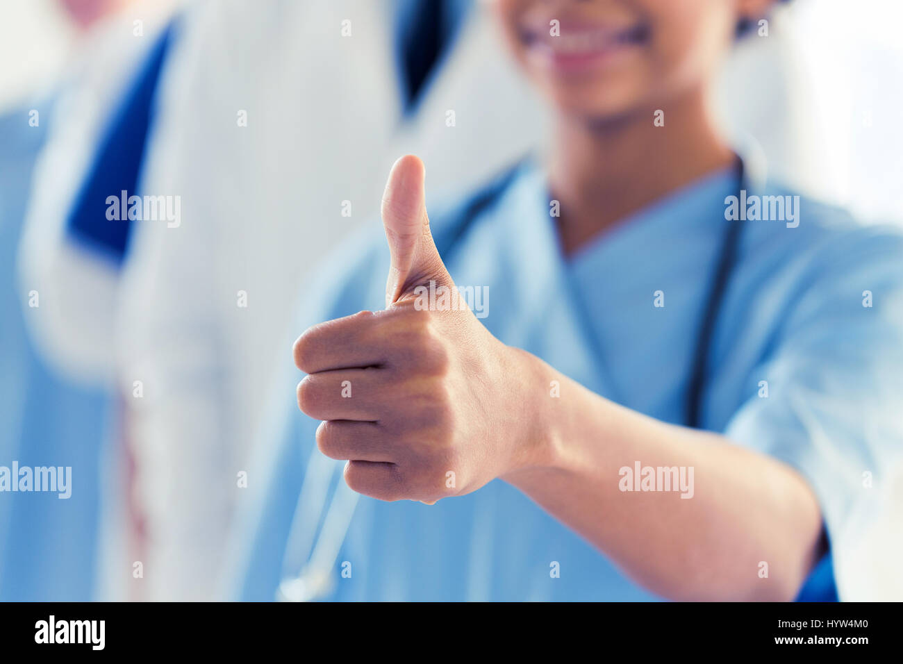 Doctor hand thumbs up hi-res stock photography and images - Alamy