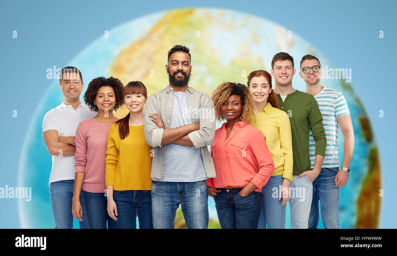 international group of happy smiling people Stock Photo - Alamy