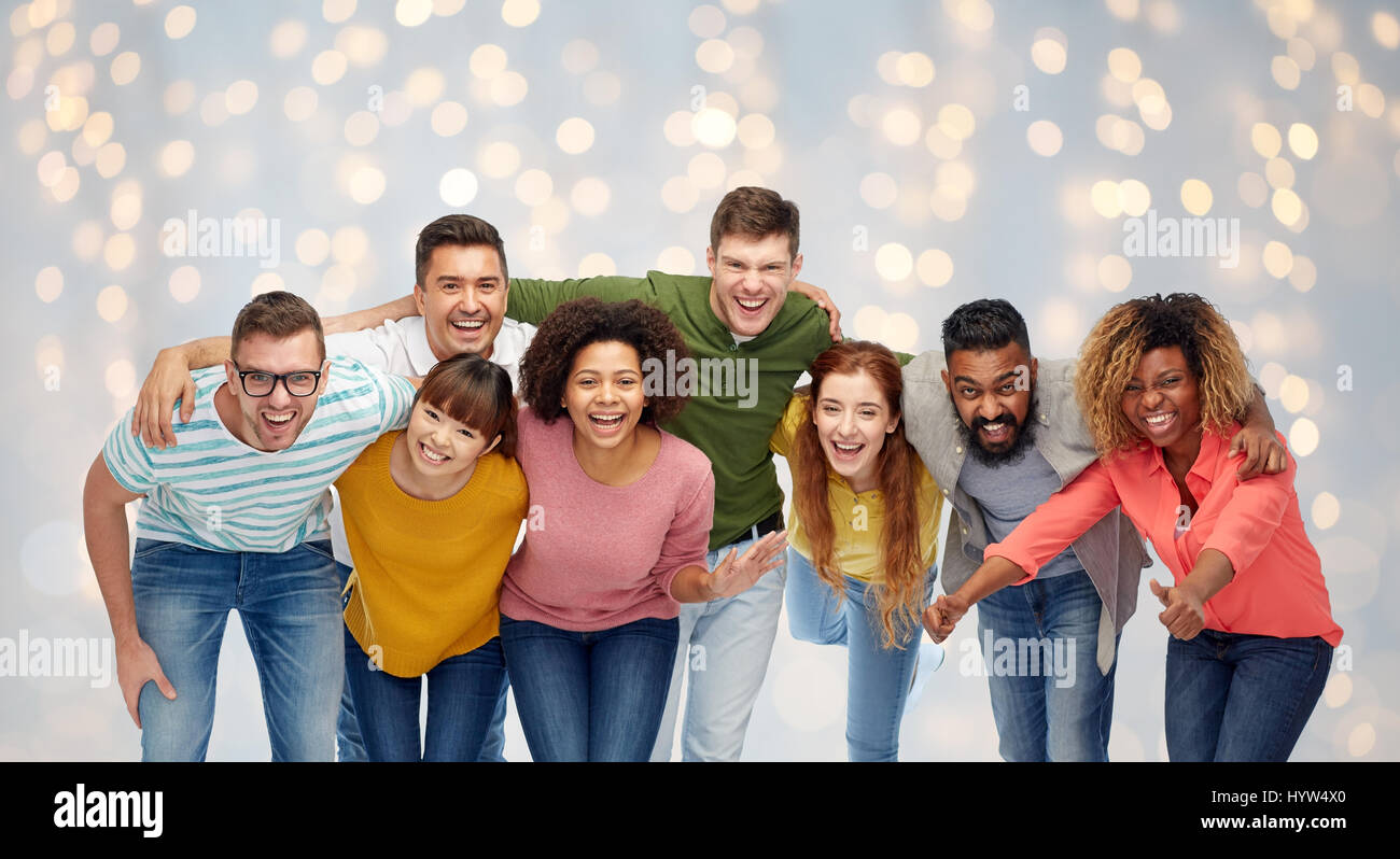 international group of happy smiling people Stock Photo - Alamy
