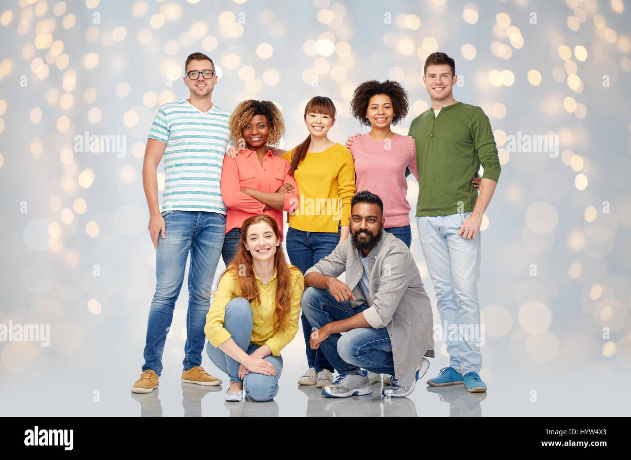 international group of happy smiling people Stock Photo - Alamy