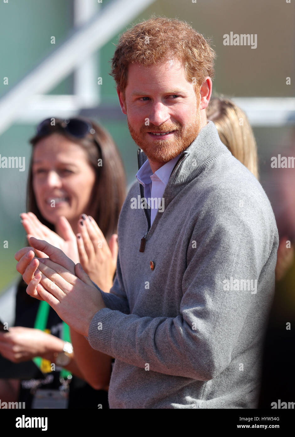 Prince Harry watches the UK team trials for the Invictus Games Toronto ...