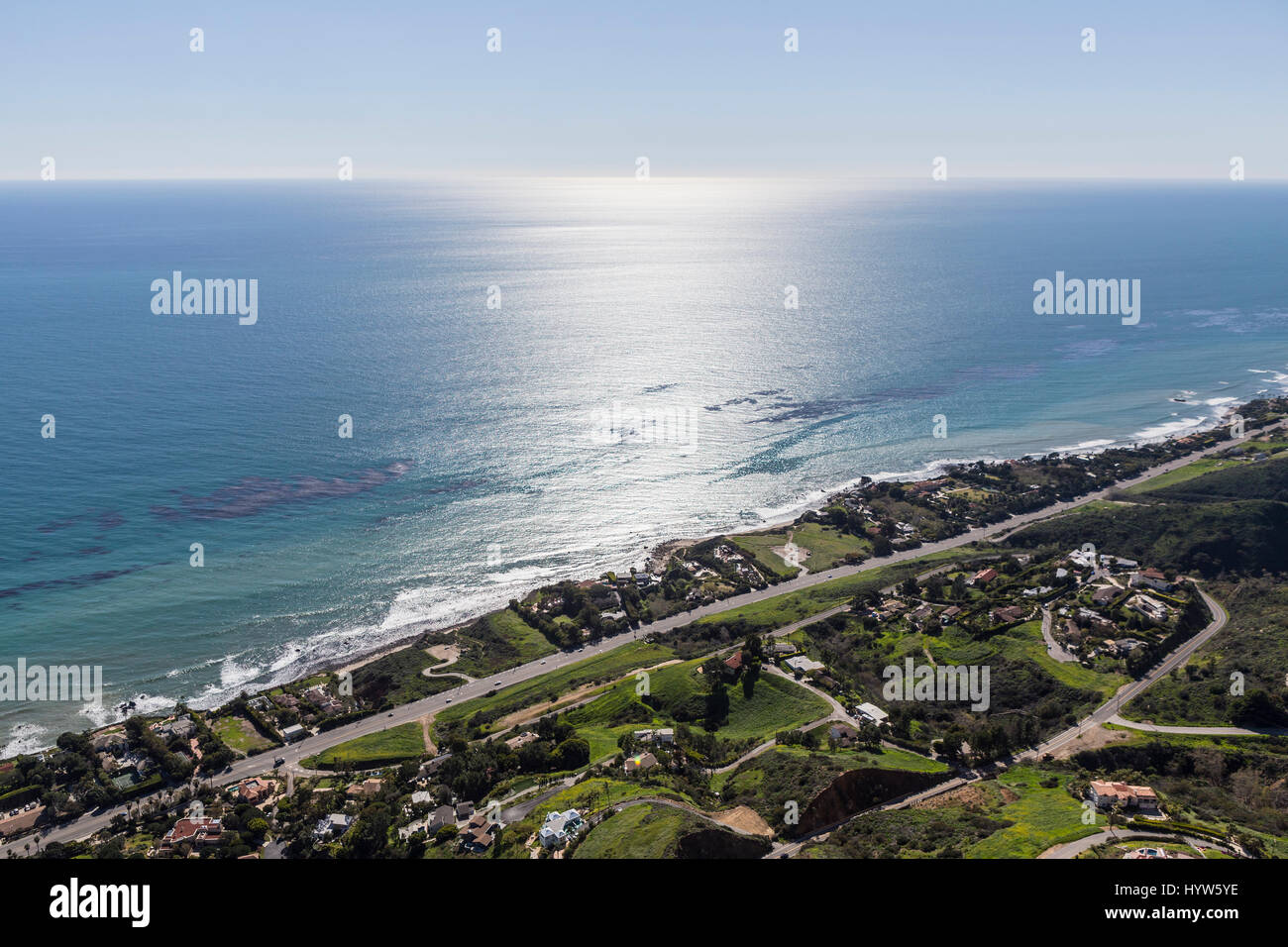 Aerial view of the Malibu coast near Los Angeles California Stock Photo ...
