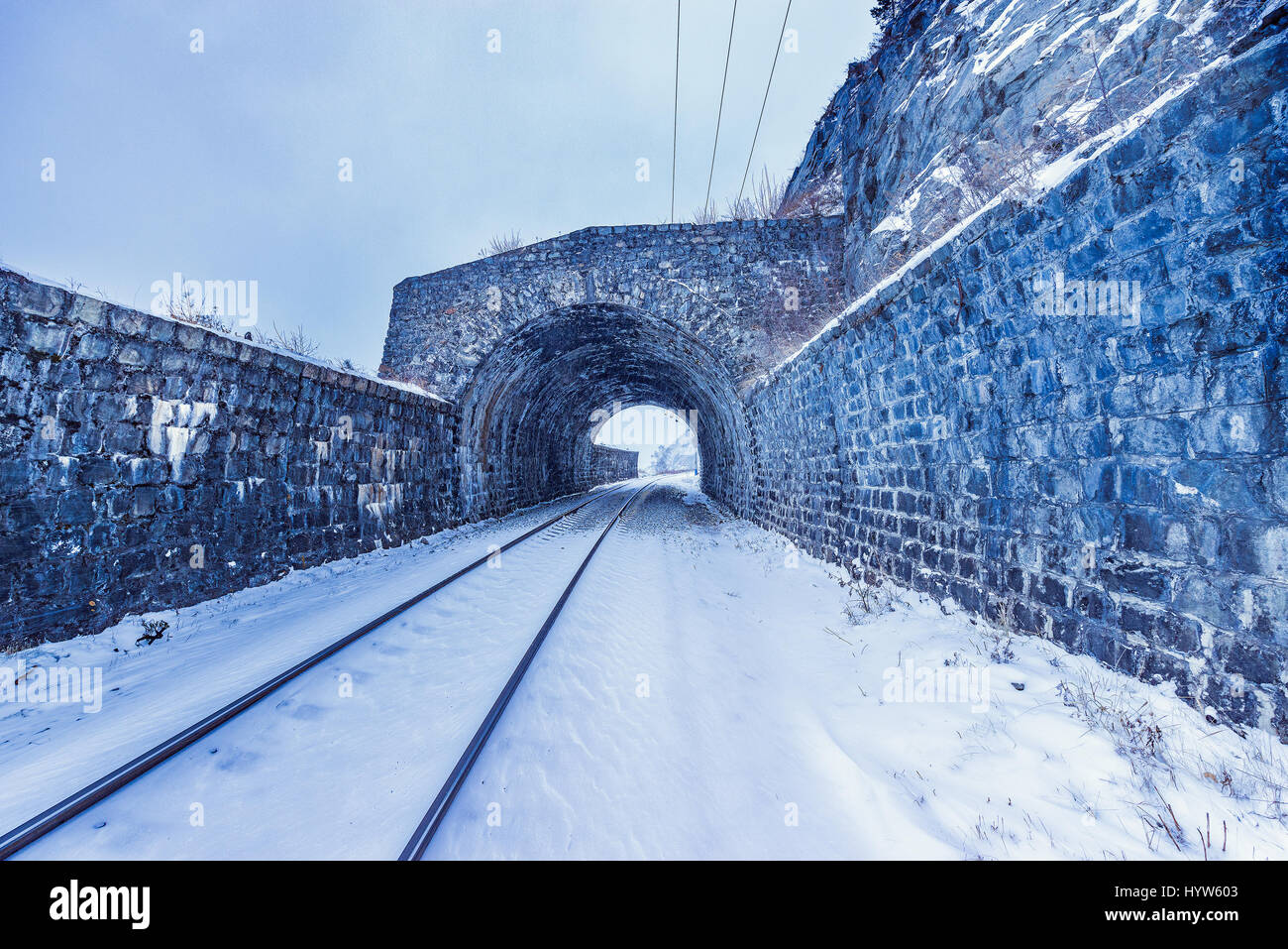 View of the old tunnel. Circum-Baikal Railway. Russia Stock Photo - Alamy