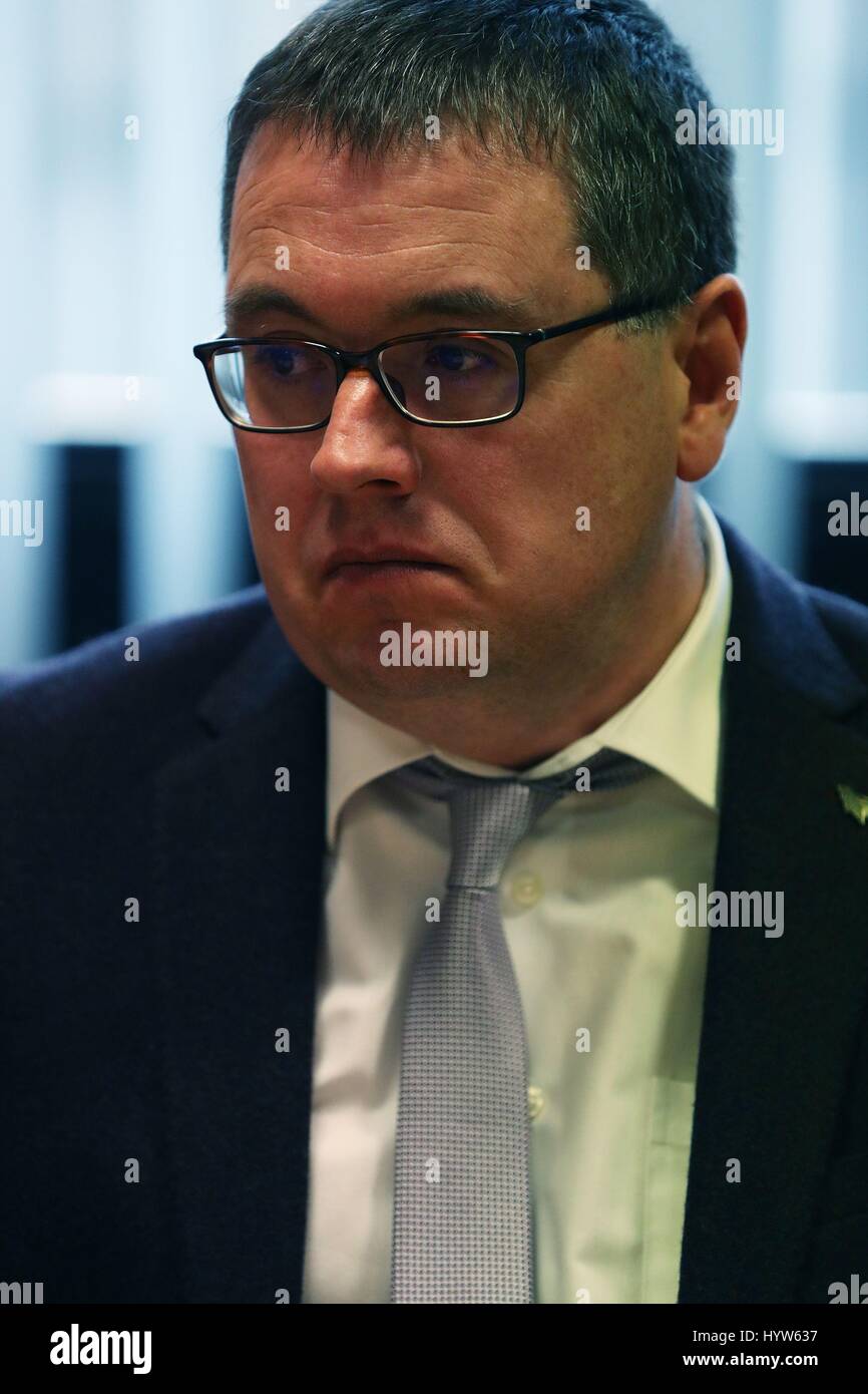 Mark Deely, brother of Trevor Deely at a press conference where an ...