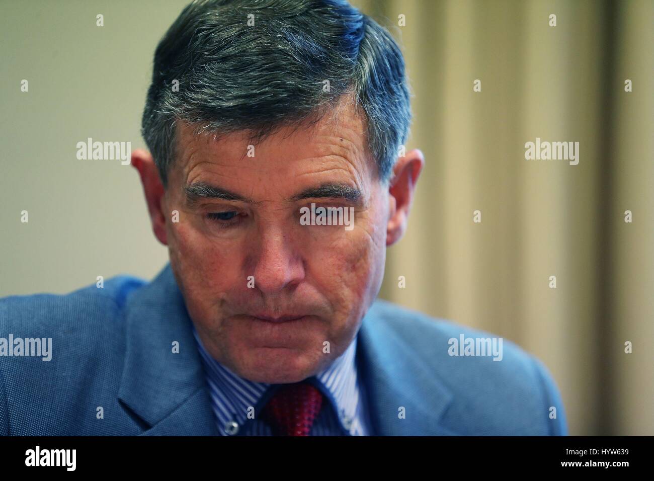 Michael Deely, father of Trevor Deely at a press conference where an ...