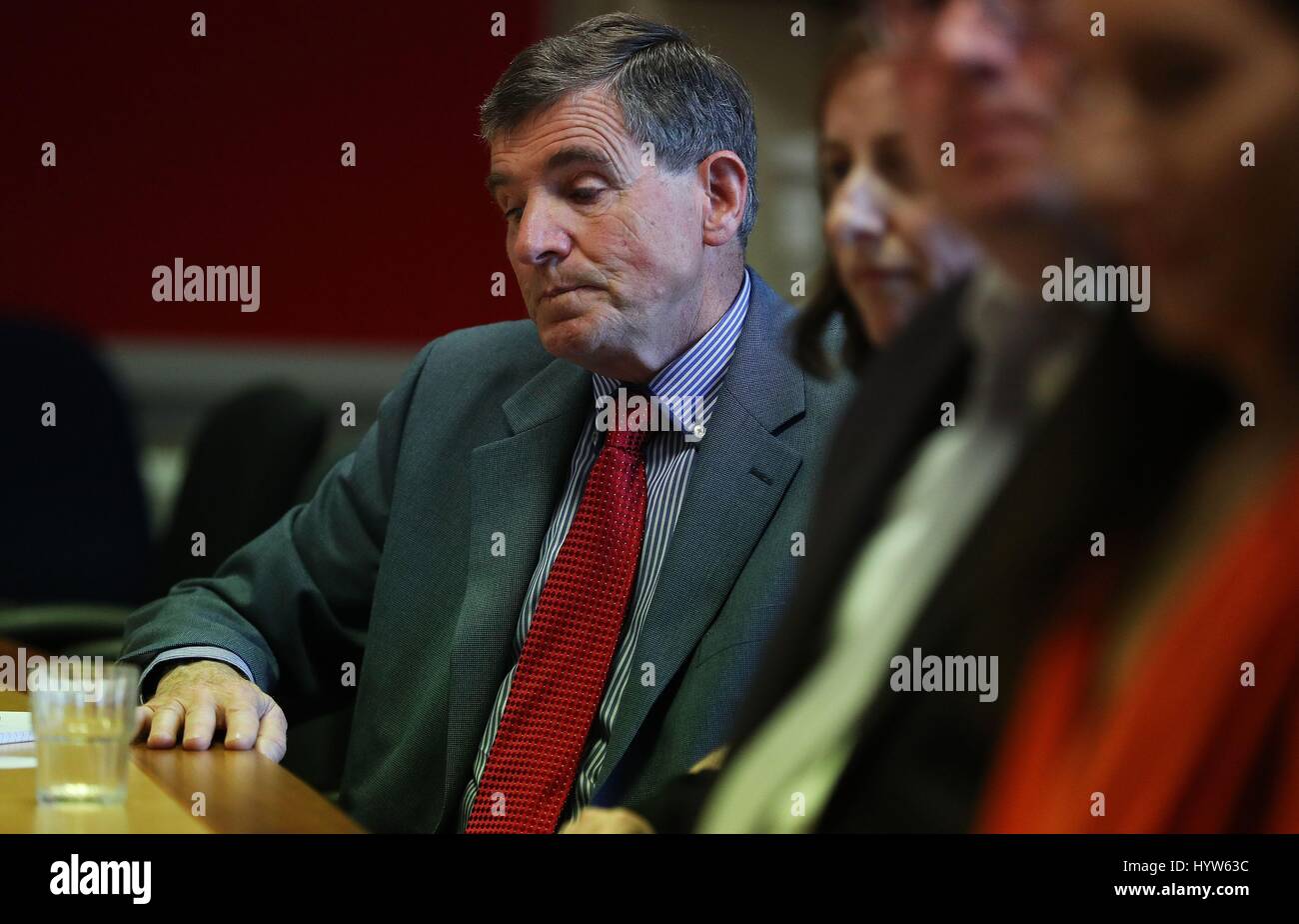 Michael Deely, father of Trevor Deely at a press conference where an ...
