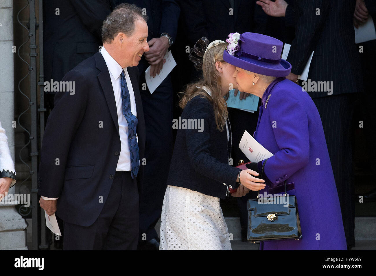 Queen Elizabeth II embraces Lady Margarita Armstrong-Jones as her ...
