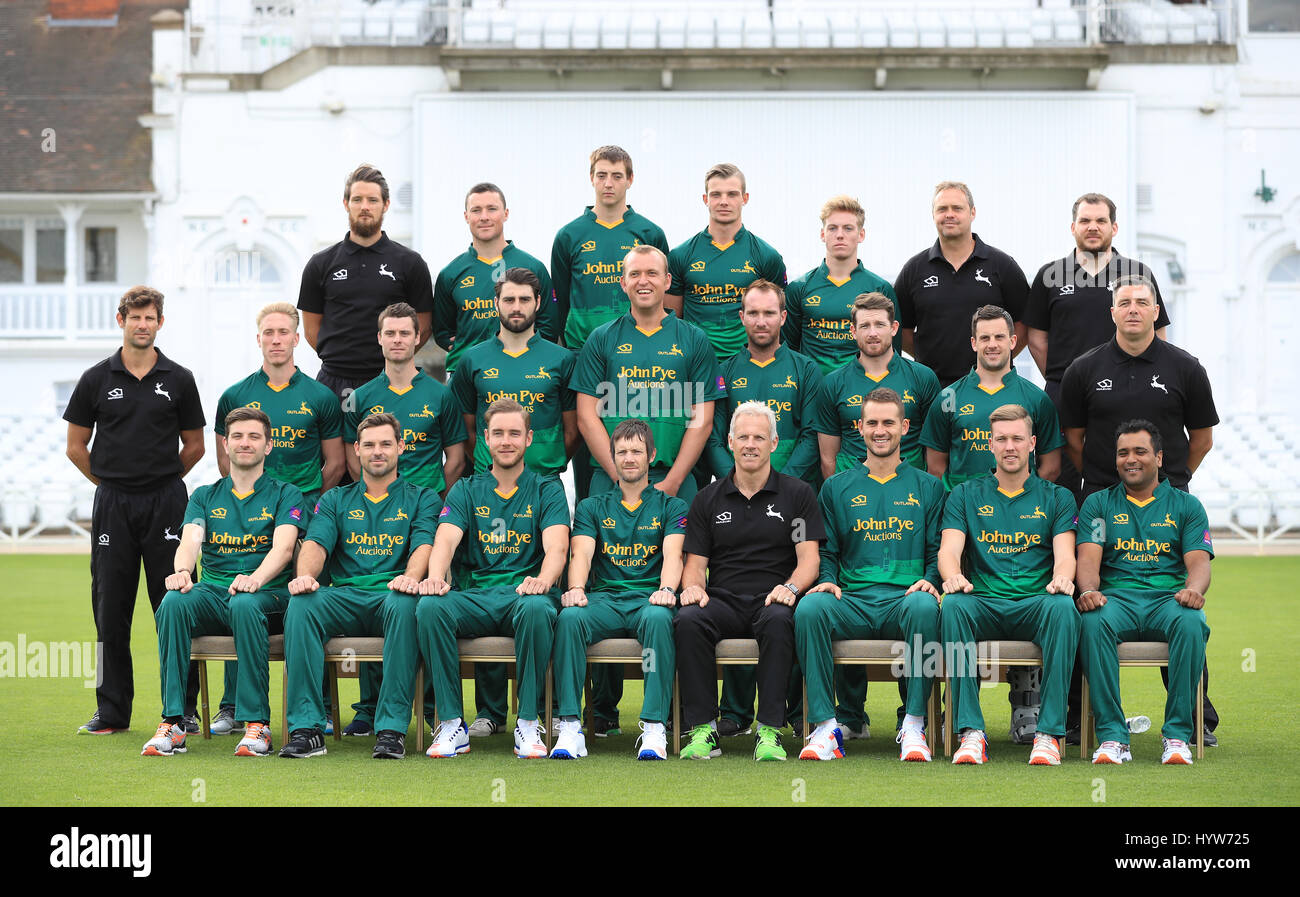 Nottinghamshire's (top row left-right) Ross Herridge, Greg Smith ...